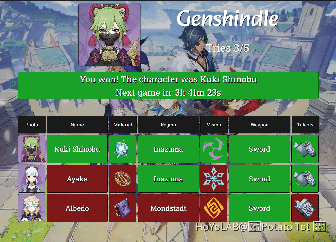 Let's do todays Genshindle! Genshin Impact | HoYoLAB
