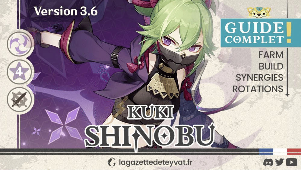 [Guide pour la version 3.6] Kuki Shinobu ― Farm, build, synergies, rotations Genshin Impact ...