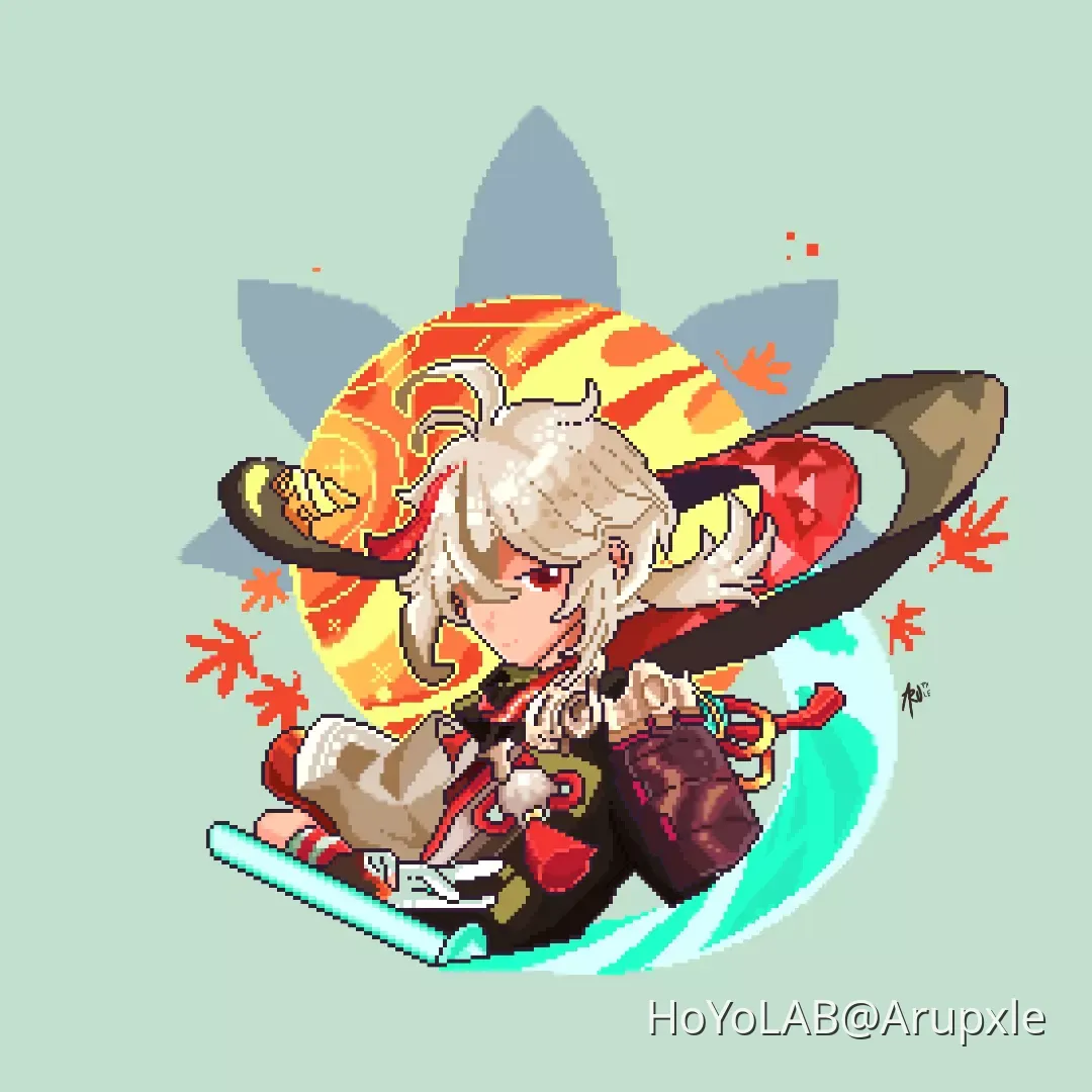 Kazuha Pixel Art Portrait Genshin Impact | HoYoLAB