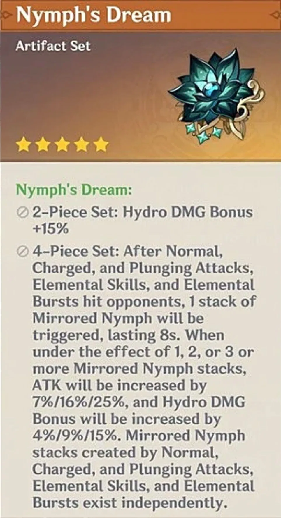 New Nymph’s dream set or classical heart of depth set for Tartaglia ...