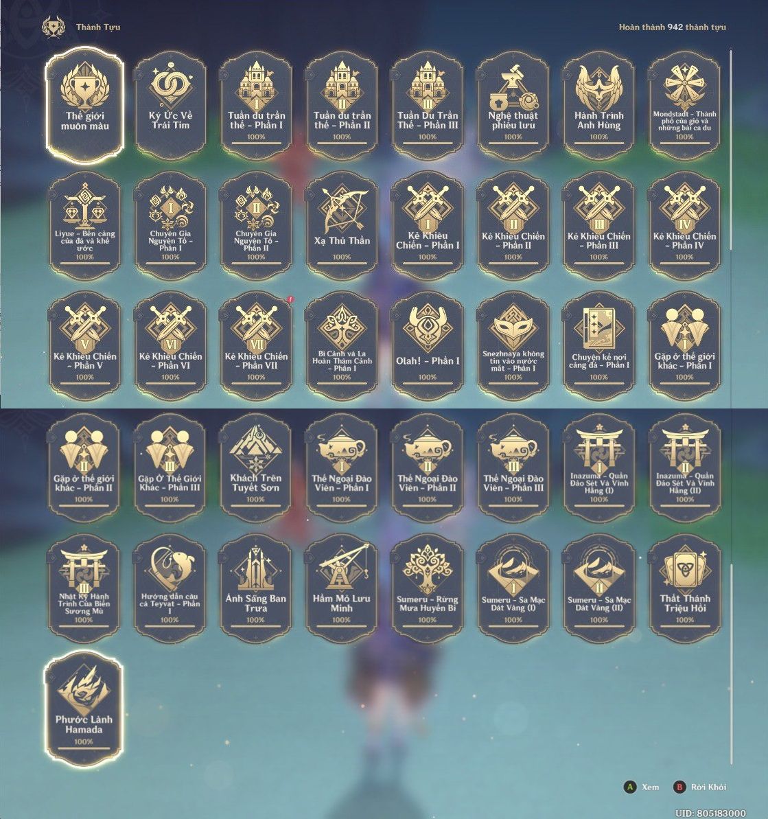 ACHIEVEMENTS PLAYER (VER 3.6) • Achievements Completed : 942/950 ...