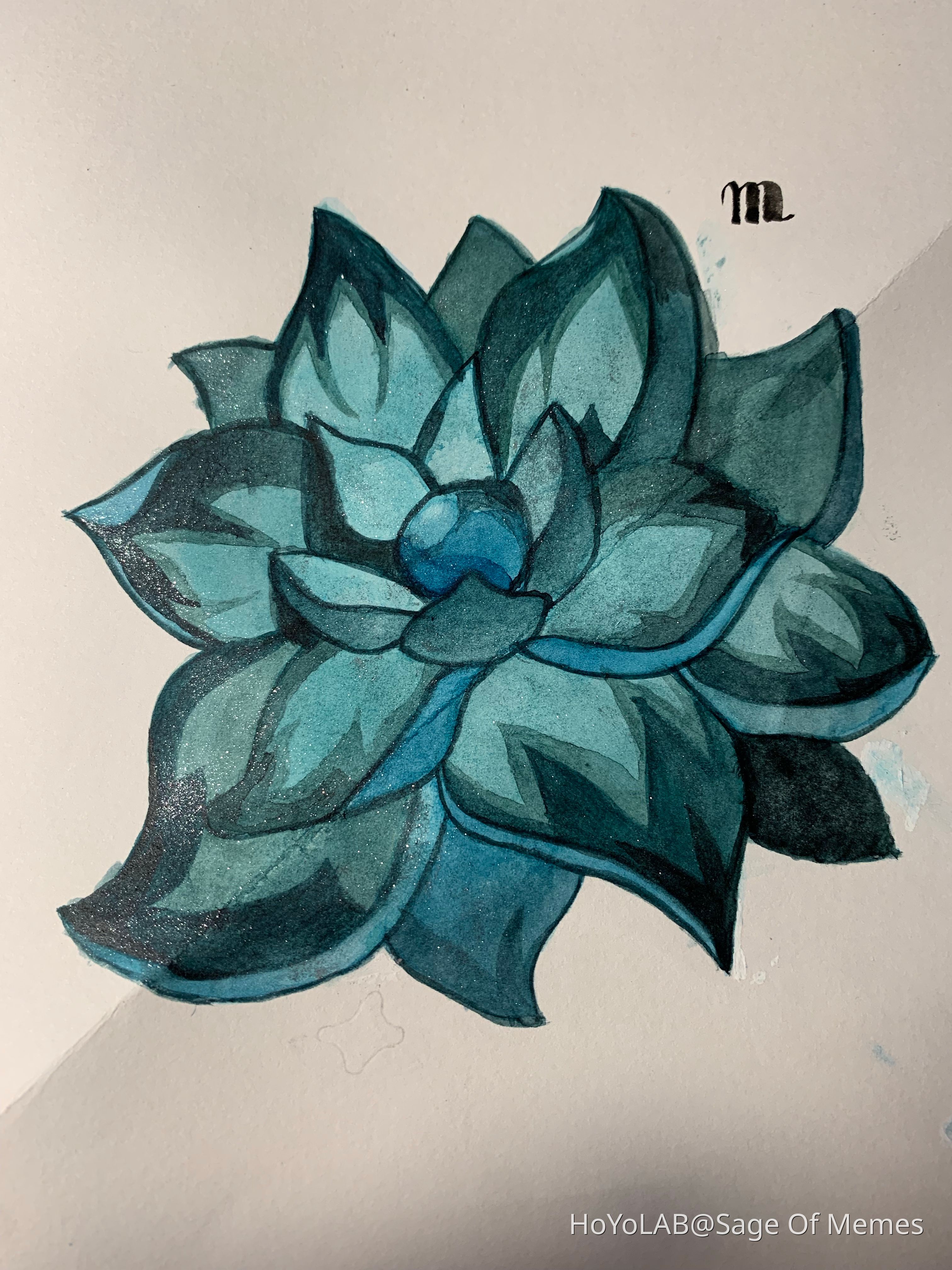 I painted the new artifact set flower! P.S the M above the flower is ...