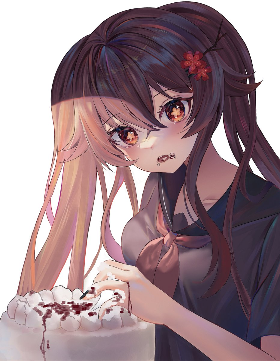 Hu Tao eating cake Genshin Impact | HoYoLAB