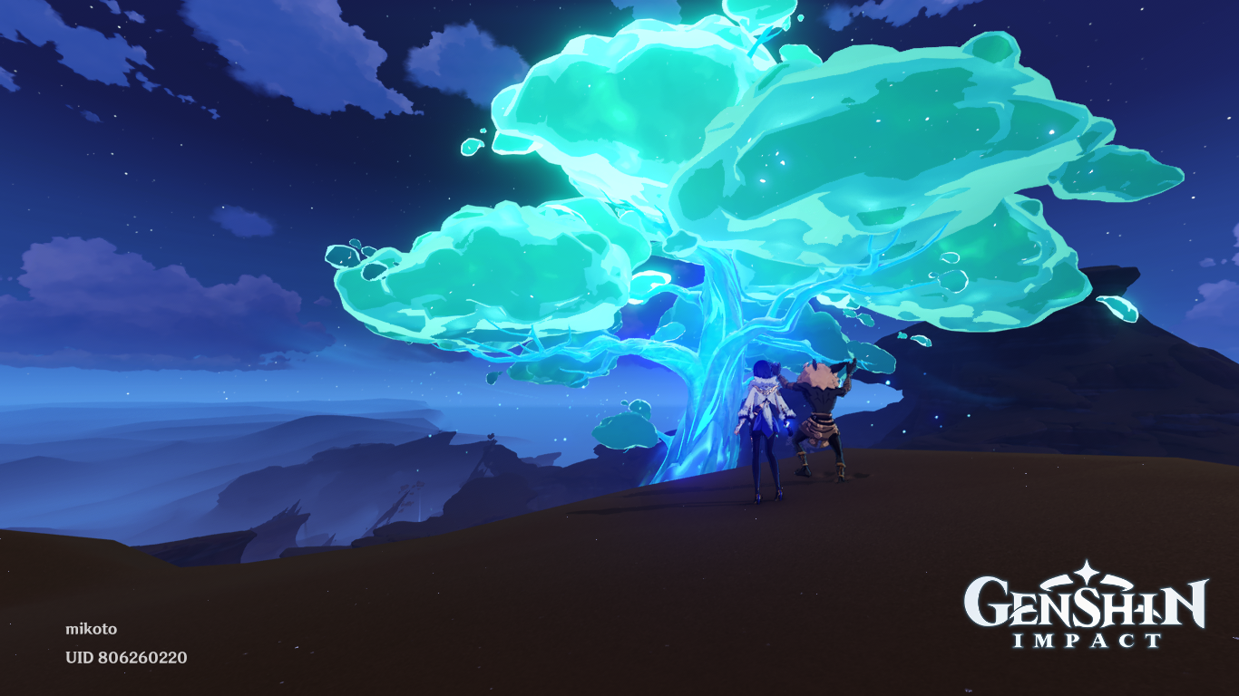 Big tree with friendly hilichurl Genshin Impact | HoYoLAB