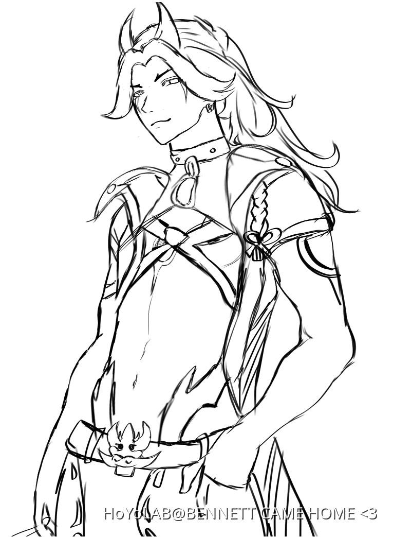 Drawing itto sketch Genshin Impact | HoYoLAB