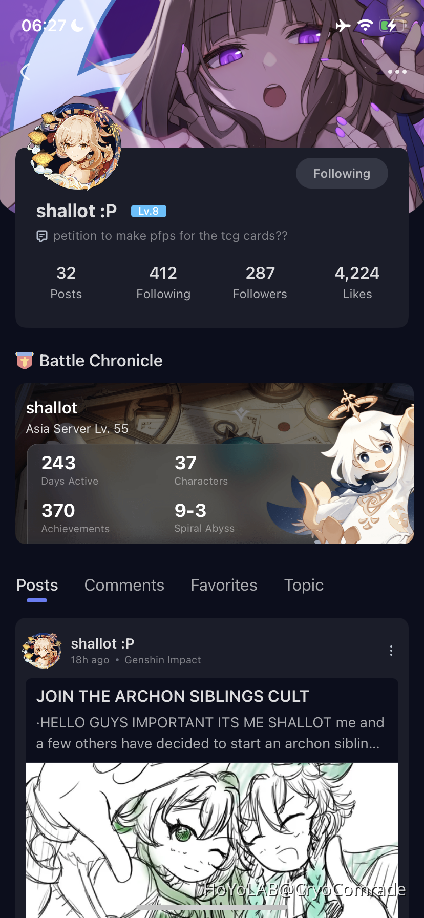 Please help @shallot :P get to 300 followers please | HoYoLAB