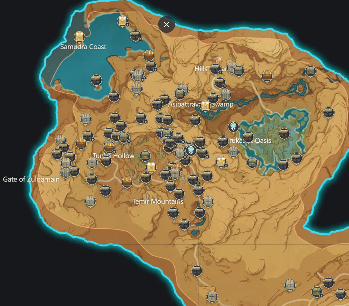 Chest Collection in Girdle of the Sands (Ⅴ/Ⅹ) - Hills of Barsom (32 in ...