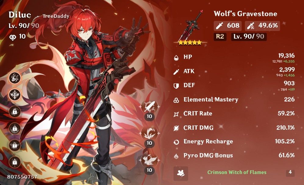 Current Diluc Build!! Genshin Impact | HoYoLAB