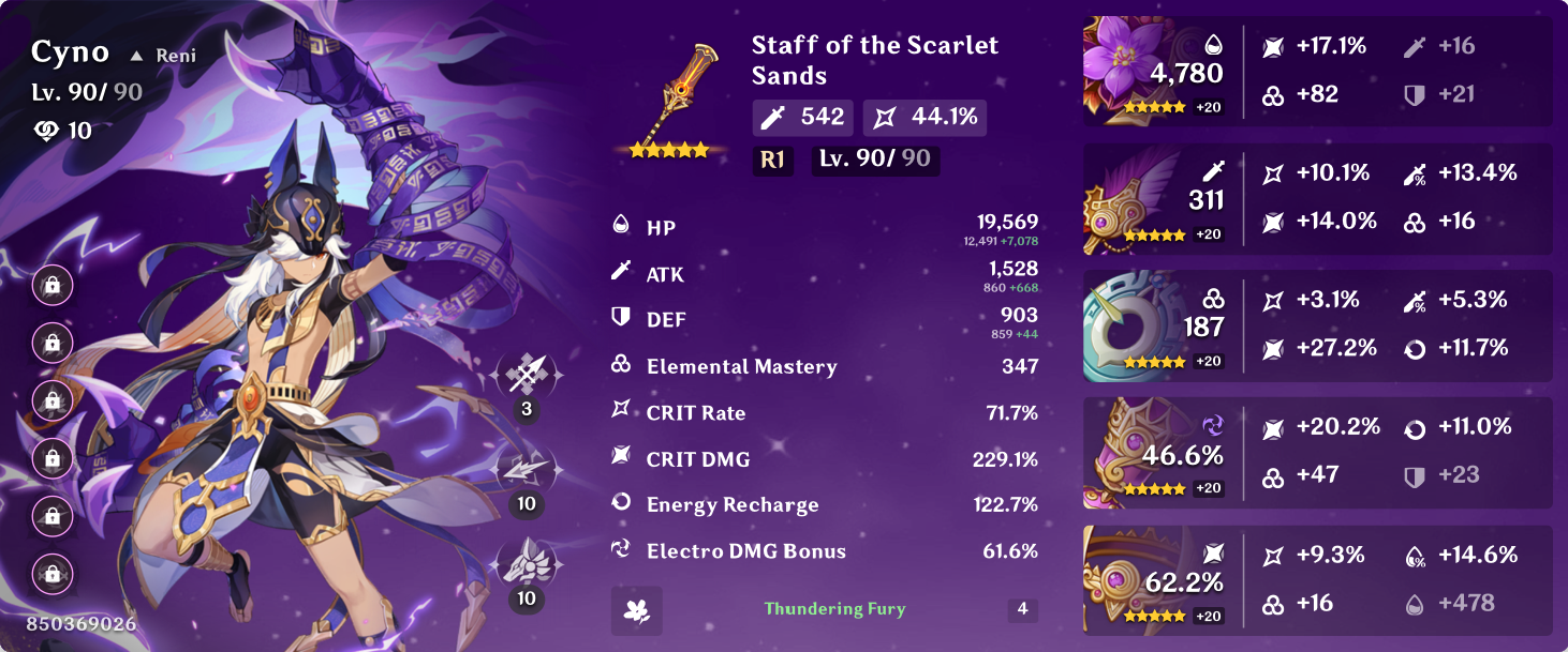 Cyno TF Build 🐺 Genshin Impact | HoYoLAB