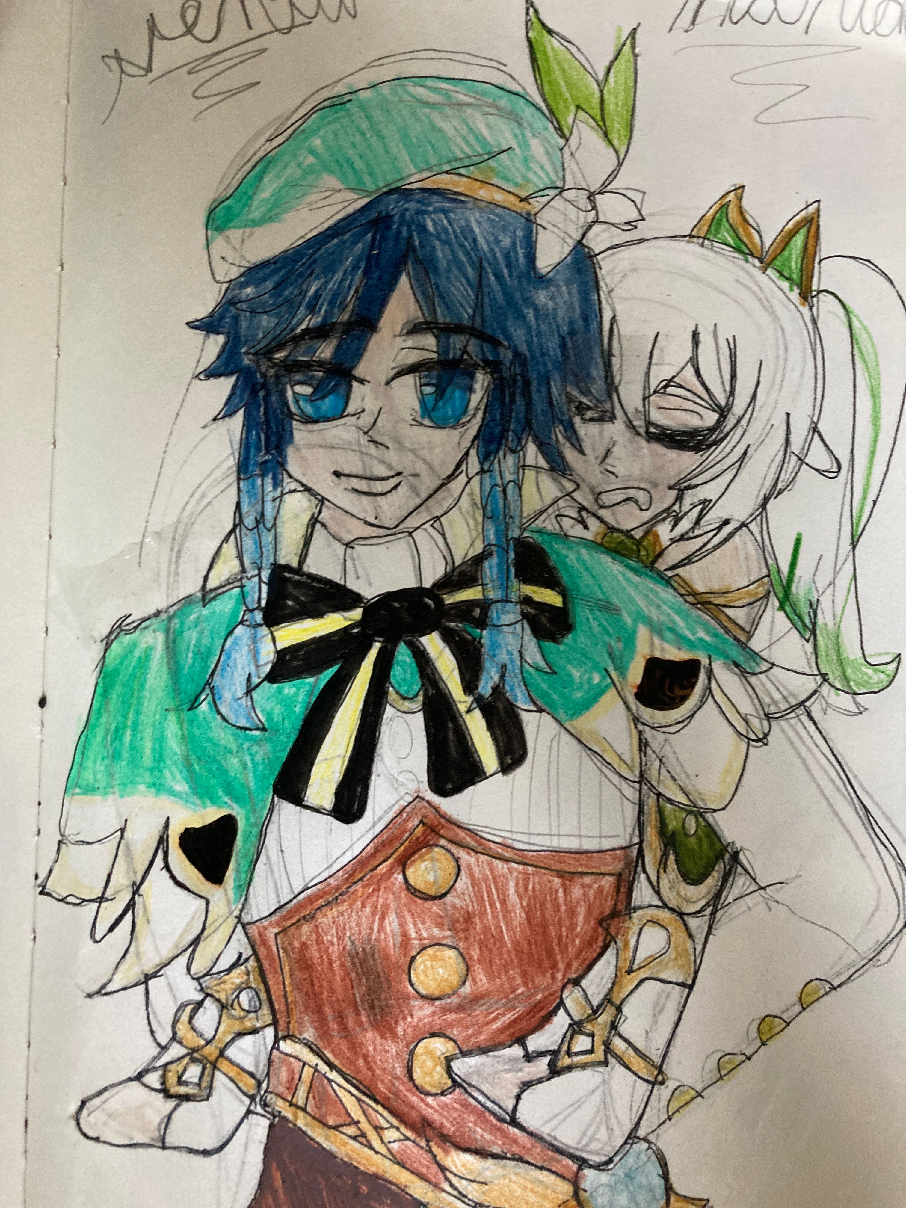 Venti & Nahida drawing ☺️ Genshin Impact | HoYoLAB