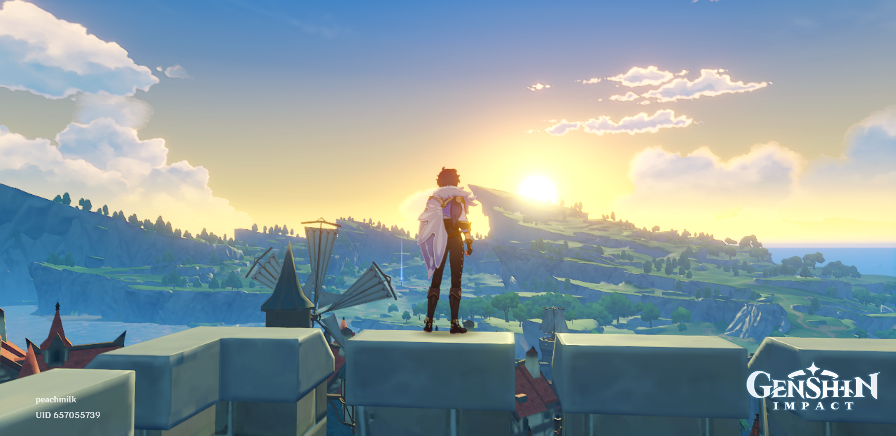 Sunrise at Mondstat ft. Kaeya (& Paimon hehe) 🌅🌬️ ️🍃 Genshin Impact ...