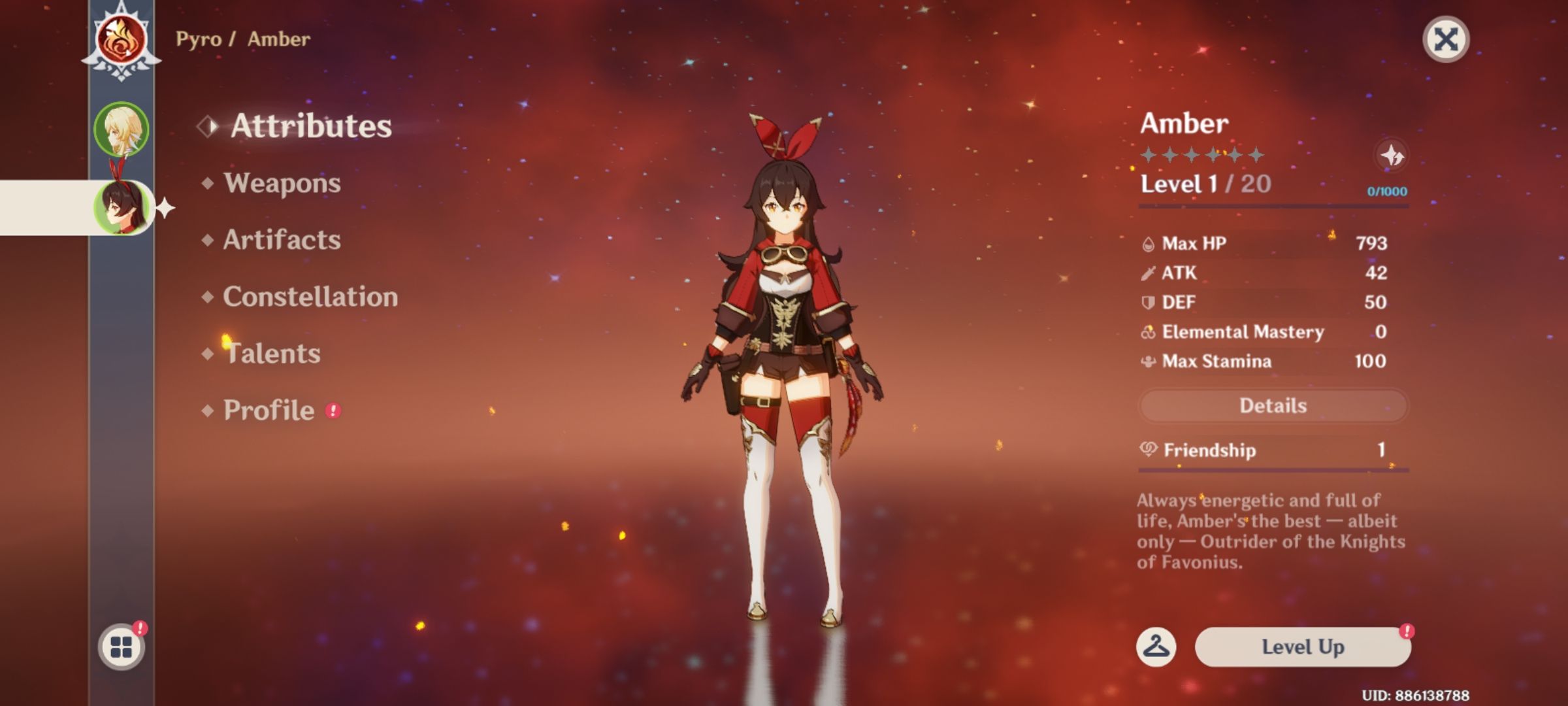 Amber Base Stats Genshin Impact | HoYoLAB