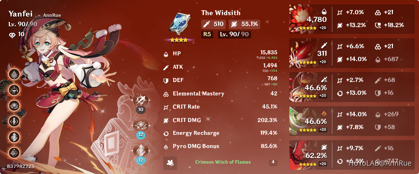 My Yanfei build f2p Genshin Impact | HoYoLAB