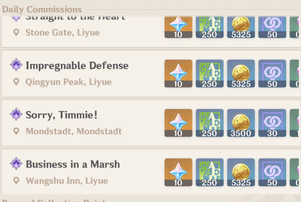 Tell me if I’m crazy, but aren’t all commissions supposed to be in the same region? Genshin ...