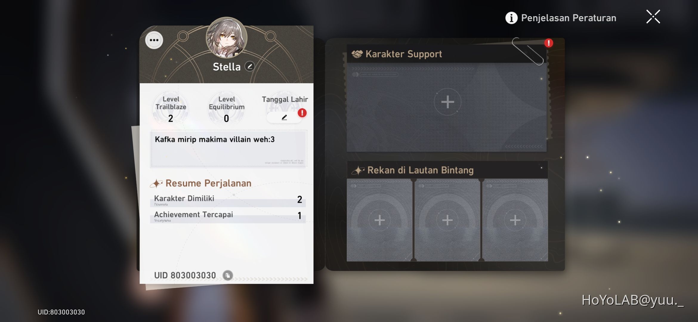 spill uid paling kece.. Honkai: Star Rail | HoYoLAB