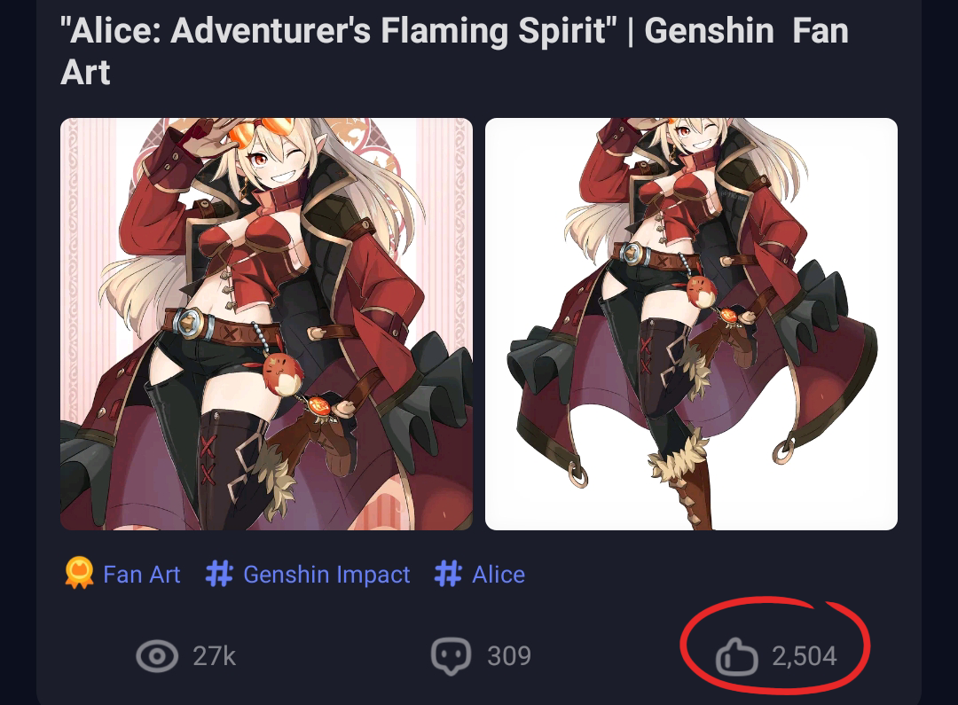 You guys....really like Alice huh? | HoYoLAB