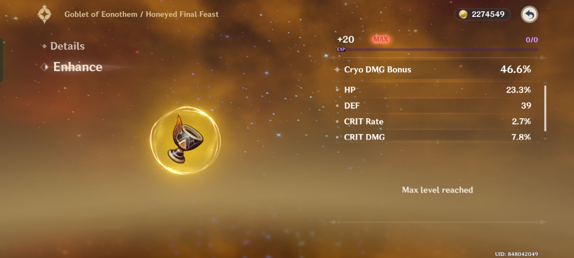 Finally got myself a god tier cryo goblet Genshin Impact | HoYoLAB