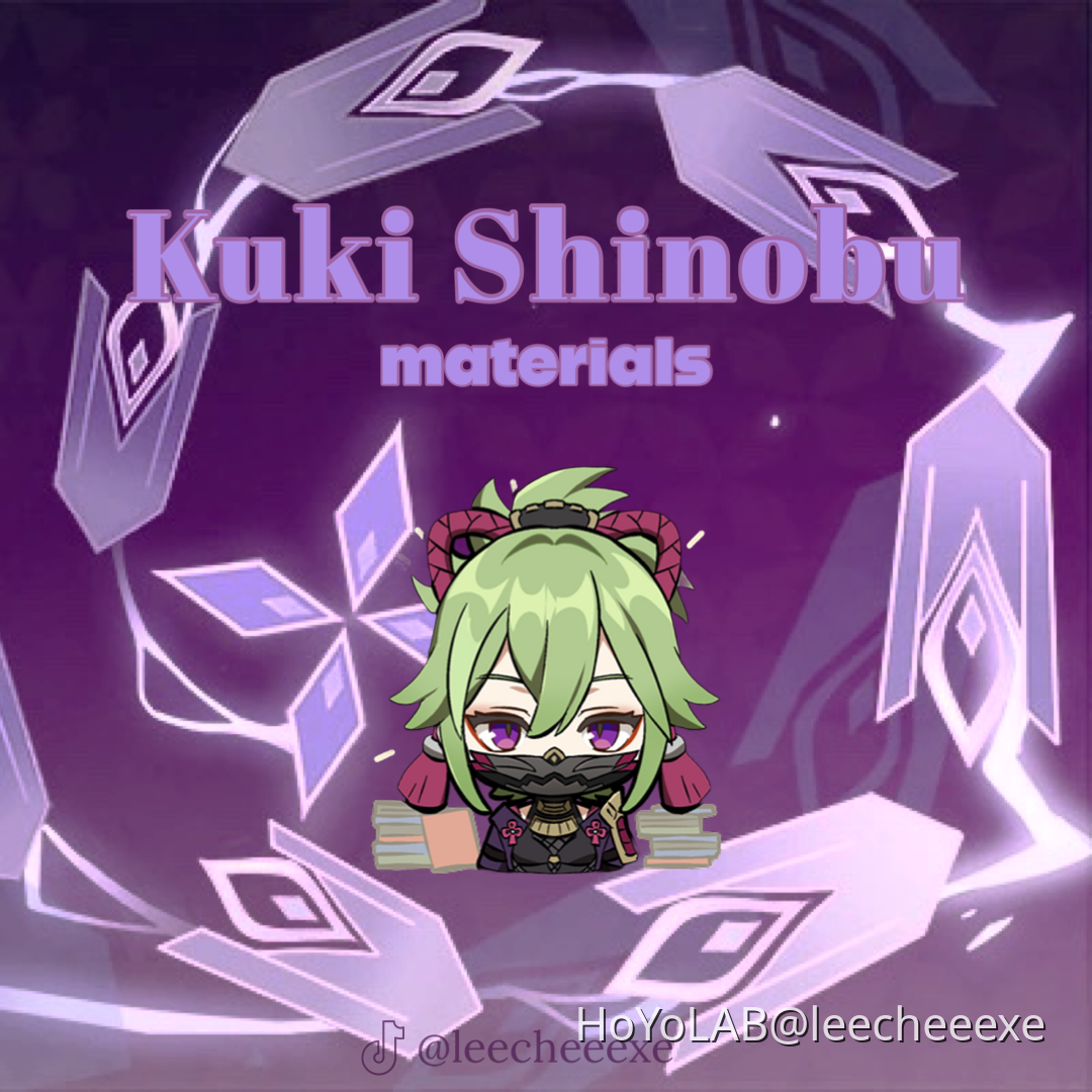 [3.5] Kuki Shinobu - Ascension and Talent Materials Genshin Impact ...