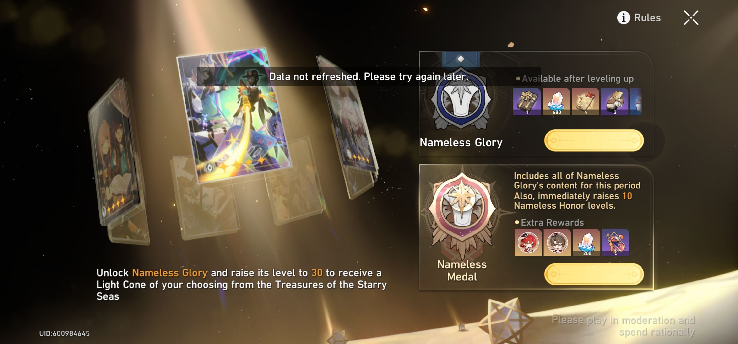 Can't buy the Nameless Honkai: Star Rail | HoYoLAB