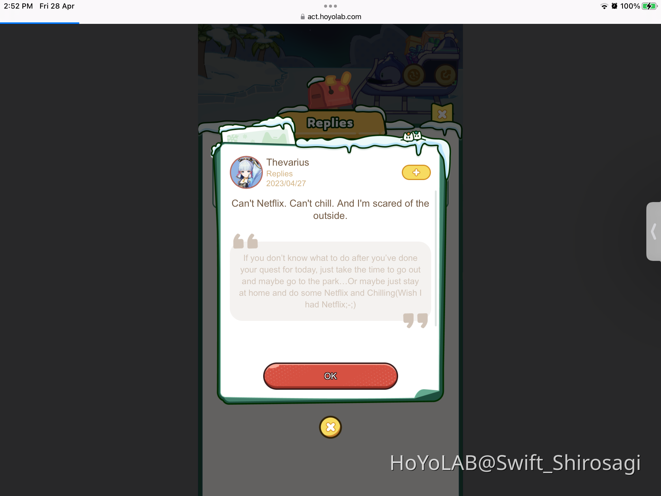 Try and face your fears, gambate | HoYoLAB