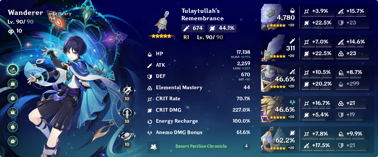 Wanderer build showcase v2.0 Genshin Impact | HoYoLAB