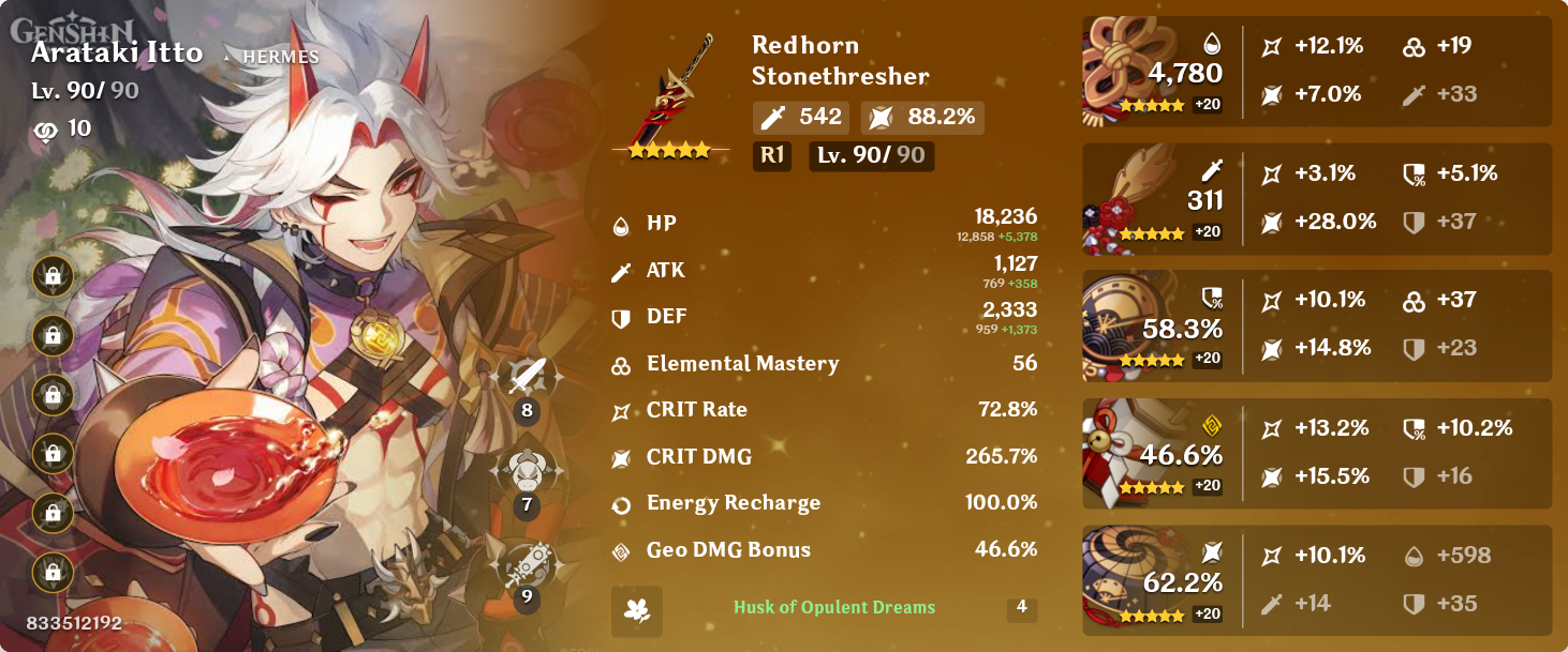 Finally!! (New And Improved Itto Build) I'm Still F2P. Genshin Impact | HoYoLAB