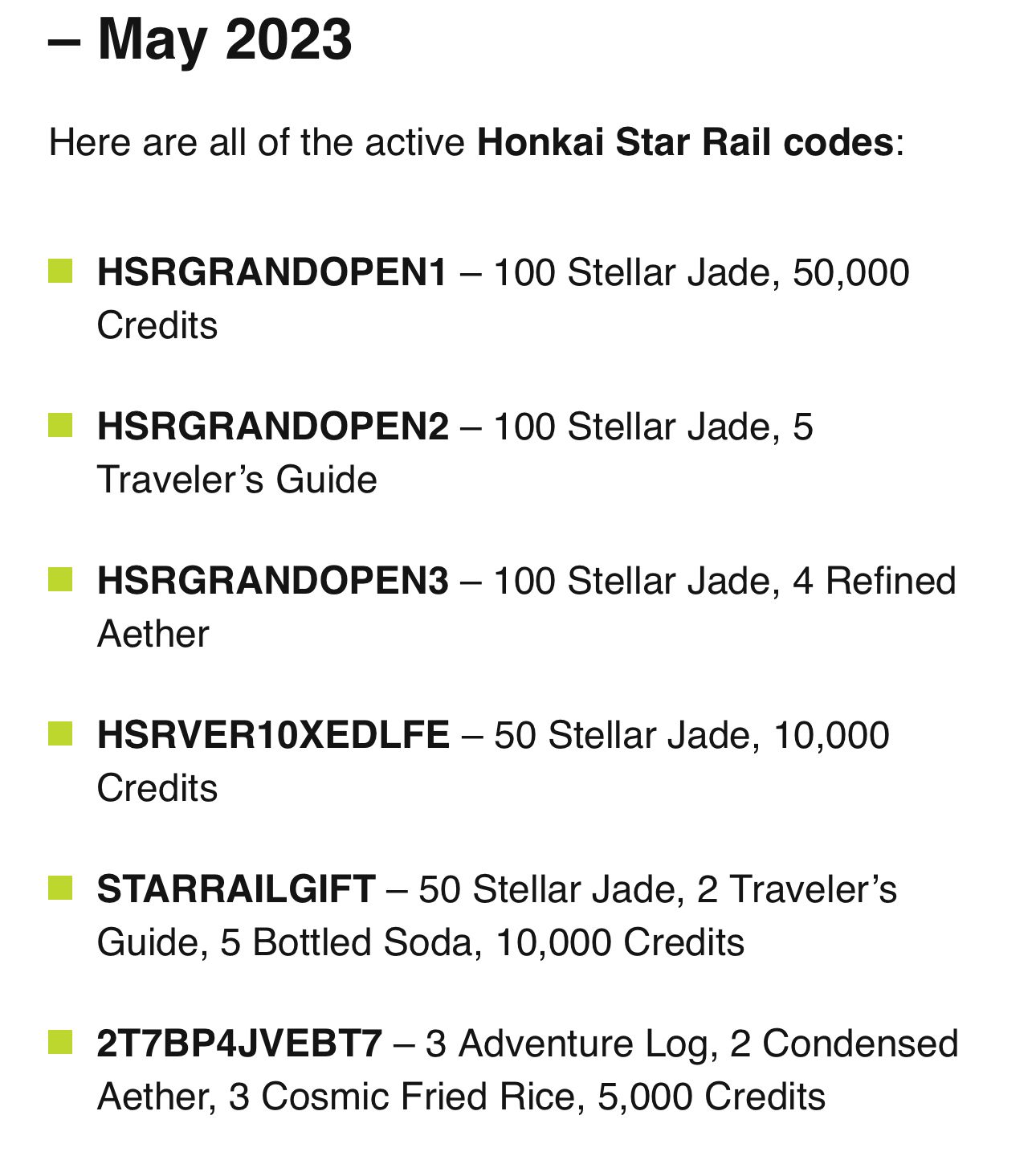 All Active Star Rail Codes (April 2023) Honkai: Star Rail | HoYoLAB