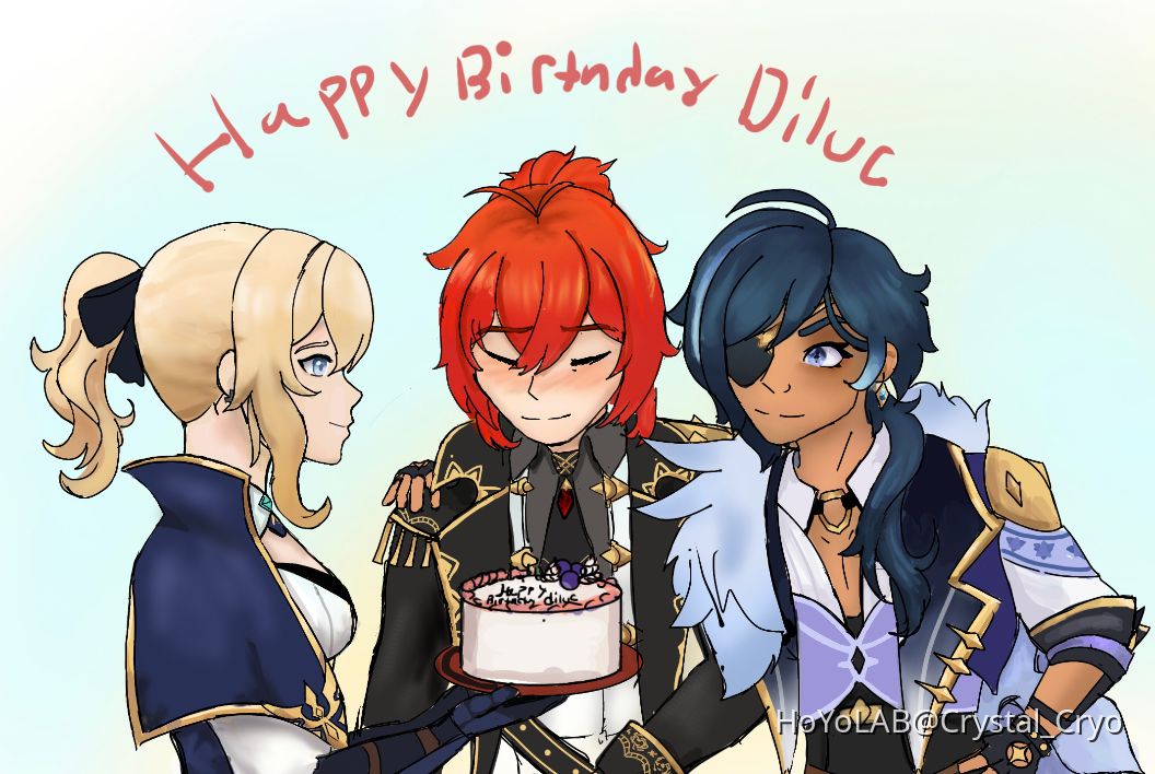 Art diary 116: Happy Birthday Diluc Genshin Impact | HoYoLAB