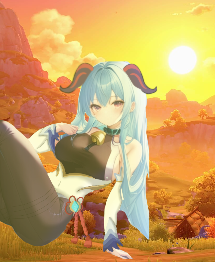 Гань Юй на фоне закаты в Ли Юэ Genshin Impact | HoYoLAB