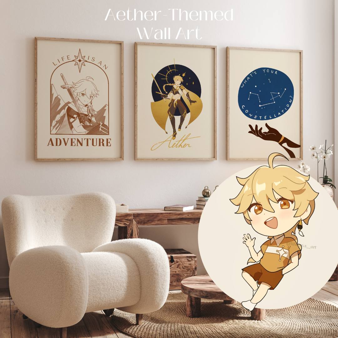 Aether, Lumine & Paimon-Themed Wall Art Prints for Sale! Genshin Impact | HoYoLAB
