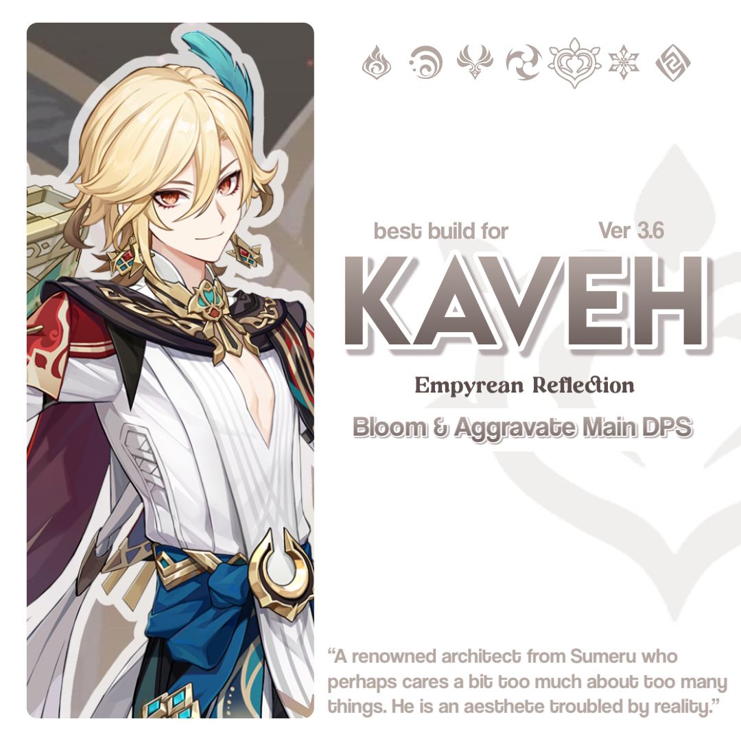 [ VER 3.6 ] Best build for Kaveh as a Bloom Driver and Aggravate DPS Genshin Impact | HoYoLAB