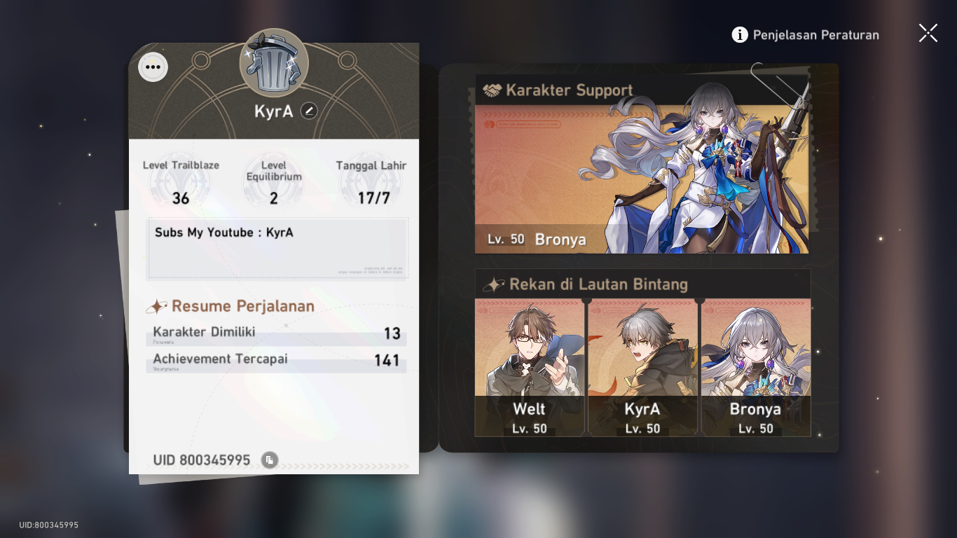 TRASH PROFIL HONKAI STAR RAIL Honkai: Star Rail | HoYoLAB