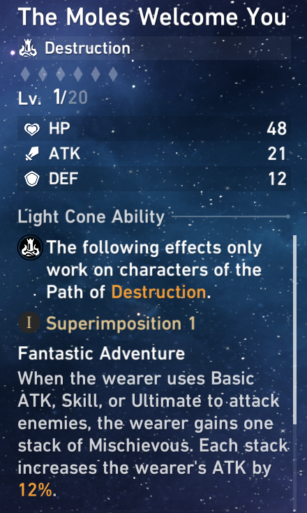 [Light Cones] "The Moles Welcome You" Discussion Honkai: Star Rail ...