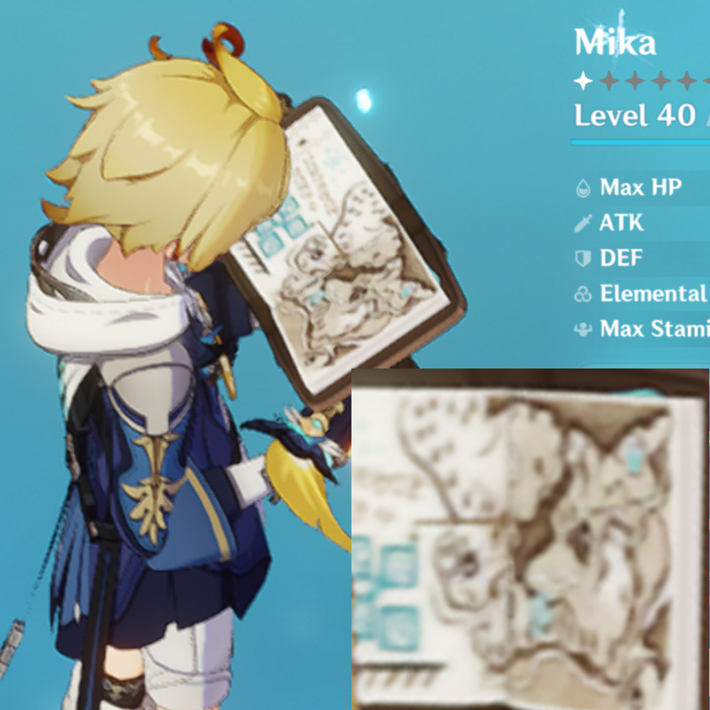 Spying on Mika's "diary" but it's just a map of the Stormbearer ...