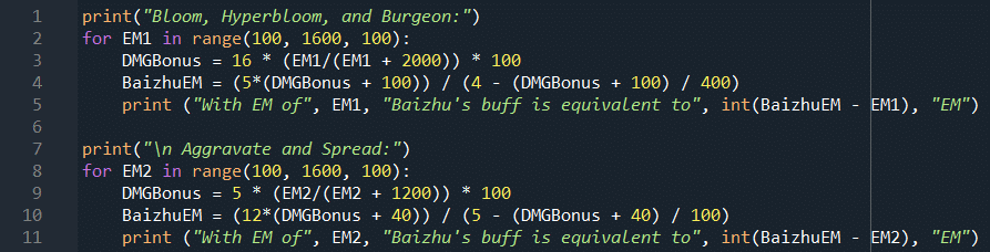 Baizhu Buff Calculator in Python Genshin Impact | HoYoLAB
