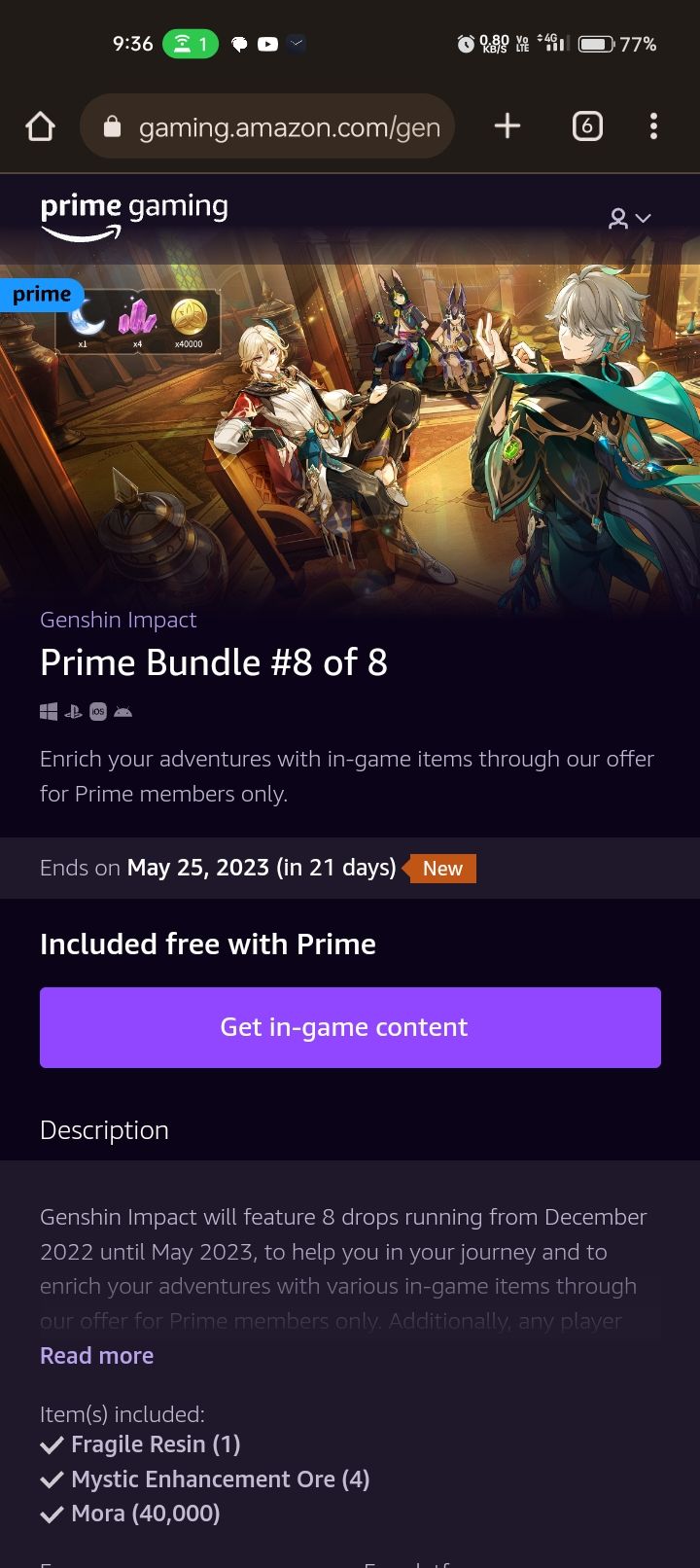The final Prime bundle #8 is here Genshin Impact | HoYoLAB