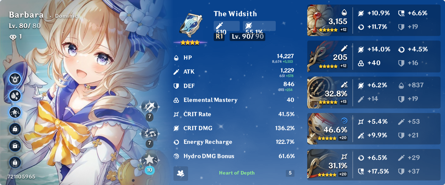 So uh... I built a dps barbara Genshin Impact | HoYoLAB