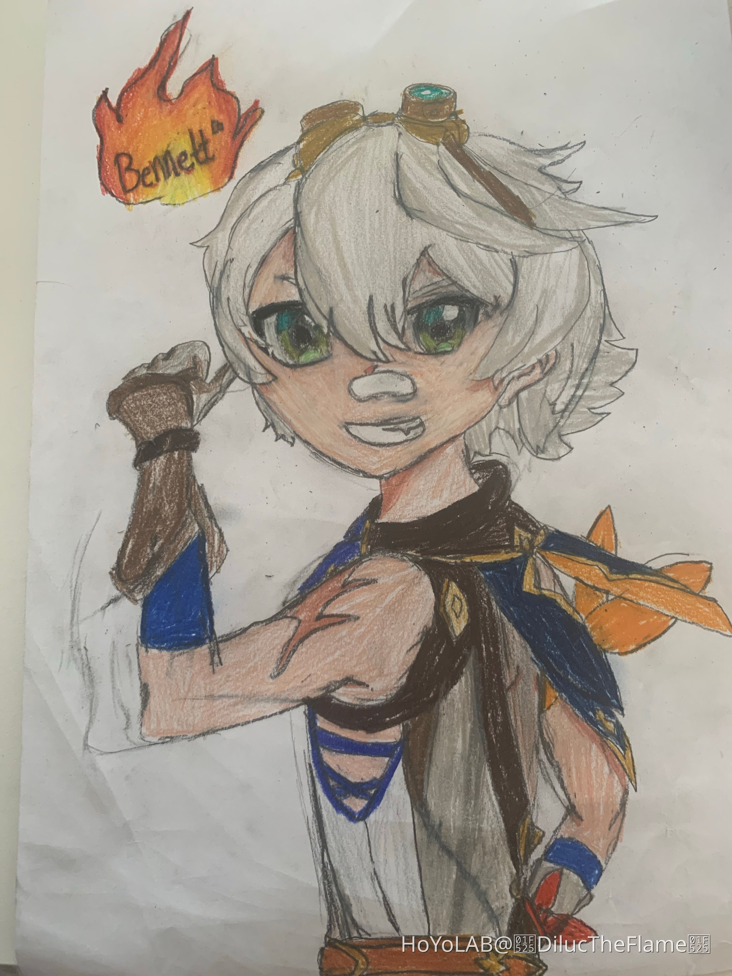 I drew Bennett!🔥 Genshin Impact | HoYoLAB