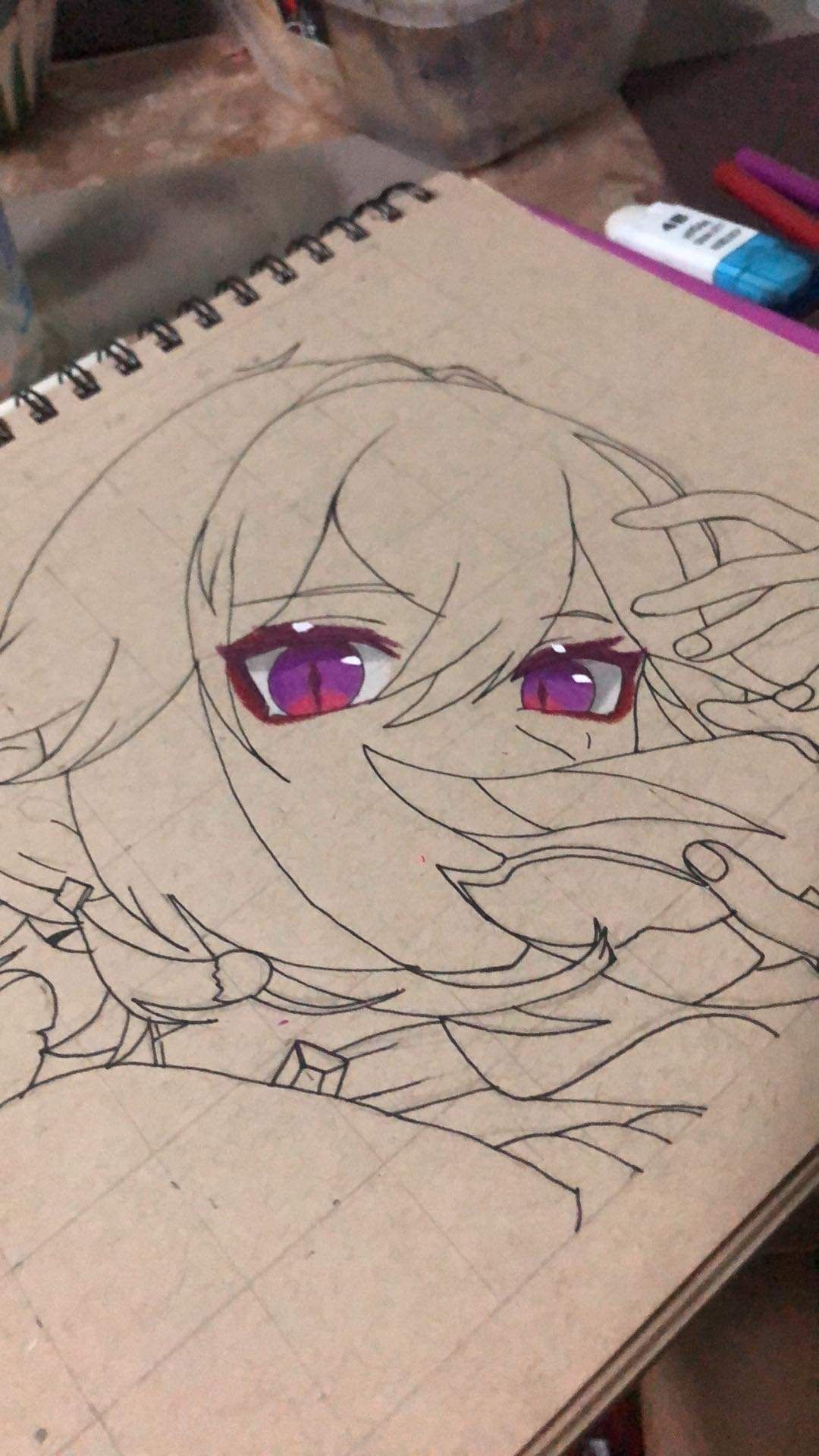 Kuki drawing pencil colors Genshin Impact | HoYoLAB