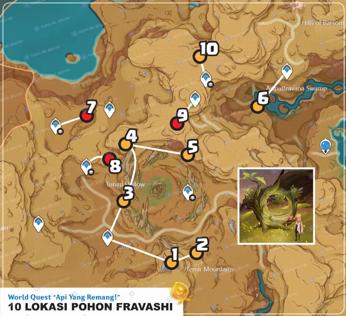 [Guide] 10 Lokasi Pohon Fravashi! menyelesaikan Quest Api yang Remang ...