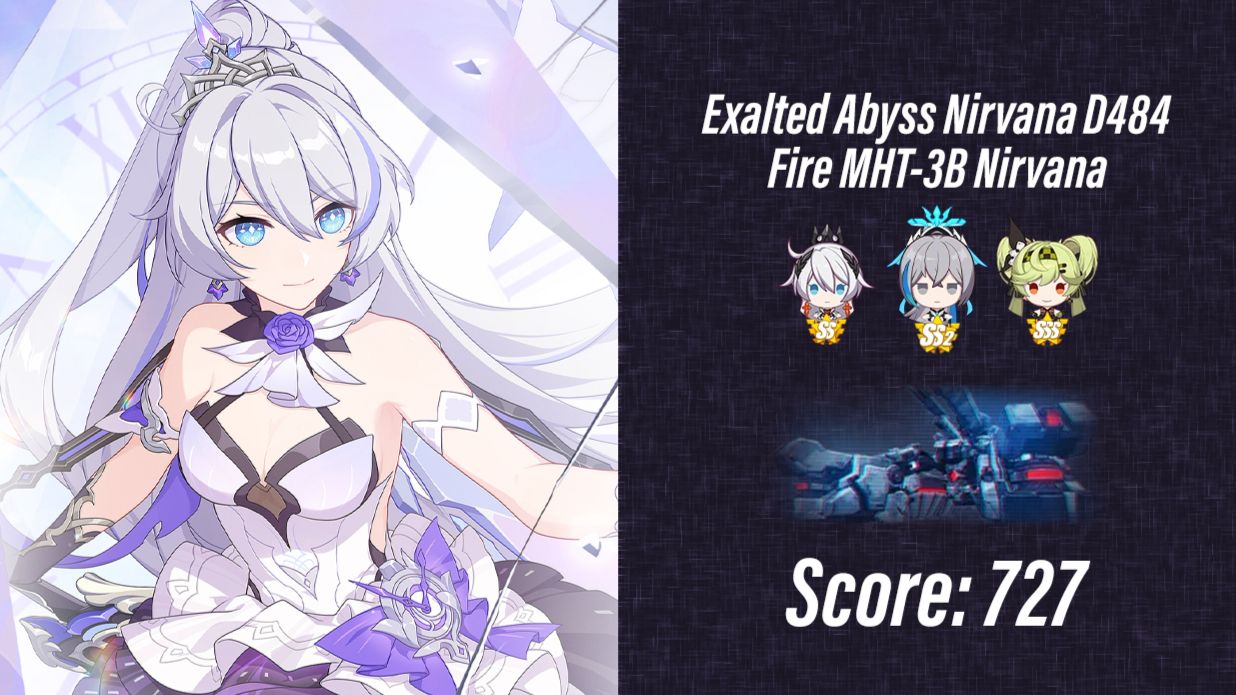 EX Abyss Nirvana - Fire MHT-3B Nirvana D484 (727 Points) HFS (SS0)/HoTr (SS2)/CN (SSS) Honkai ...