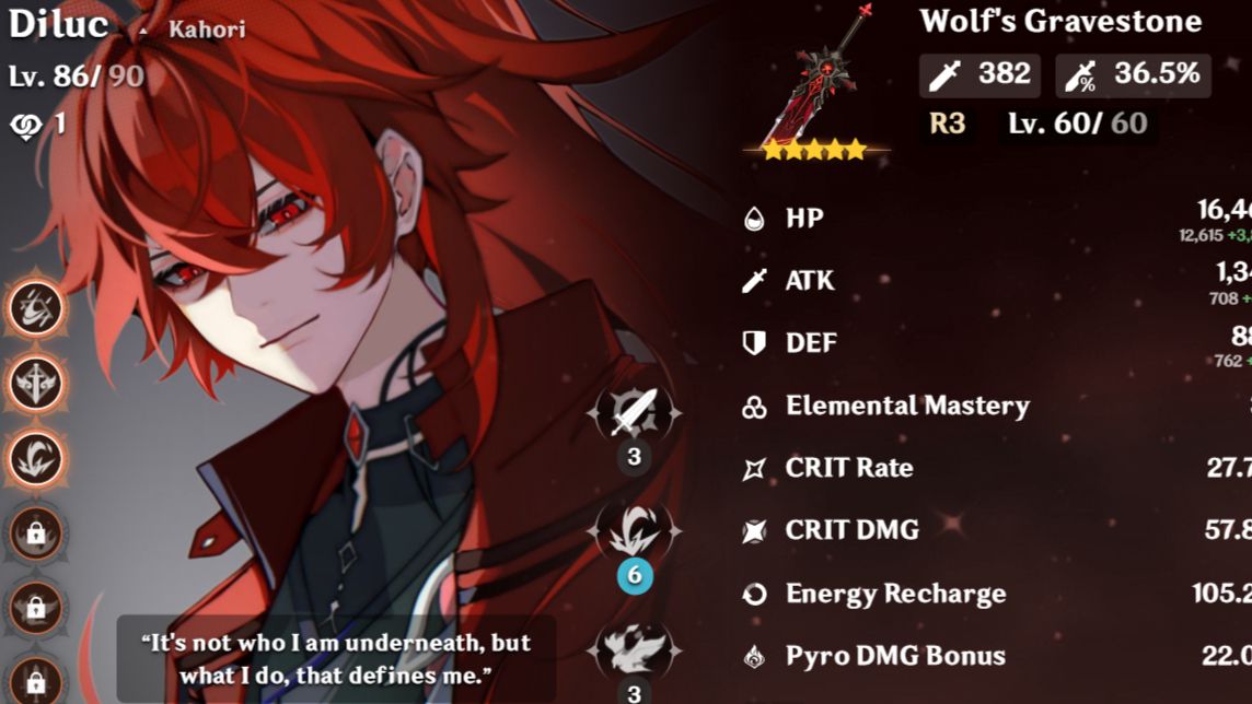 Diluc's ascensions are done-zo. Genshin Impact | HoYoLAB
