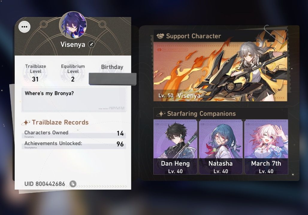 Let's be friends on HSR Asia Server! UID: 800442686 Honkai: Star Rail ...