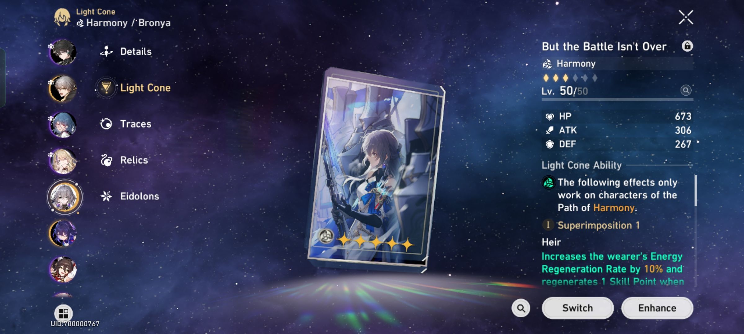 got her light cone on standard banner my bronya is officially complete ...