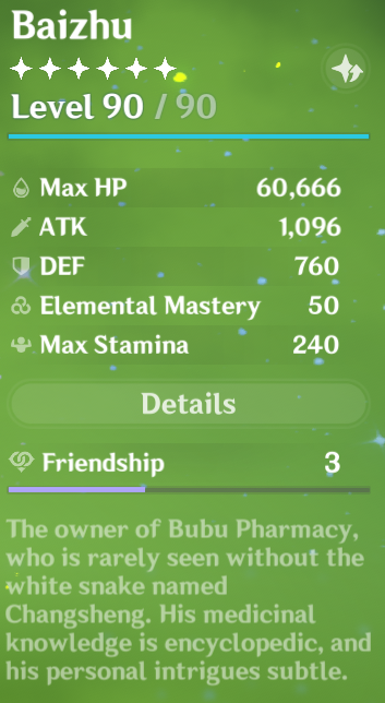 Baizhu has some nice HP Genshin Impact | HoYoLAB