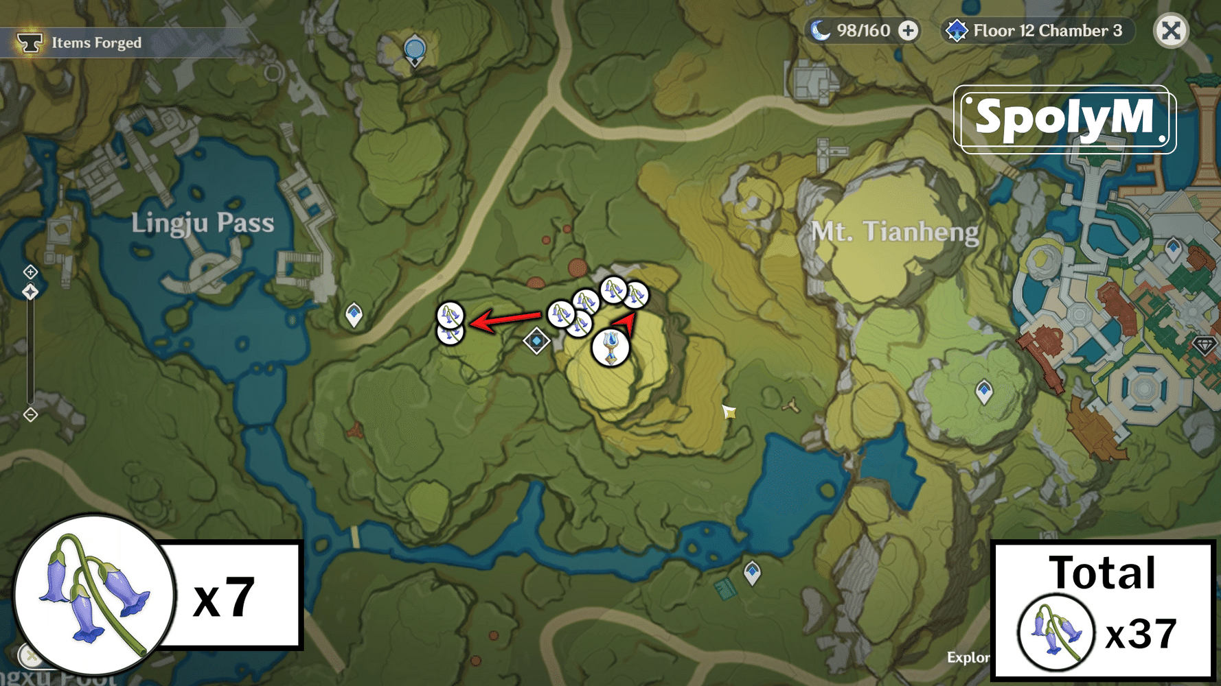 168 Violetgrass Farming Route - Easy Spots Only (Maps and Video ...