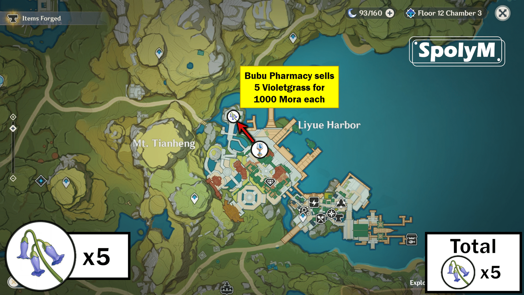 168 Violetgrass Farming Route - Easy Spots Only (Maps and Video ...