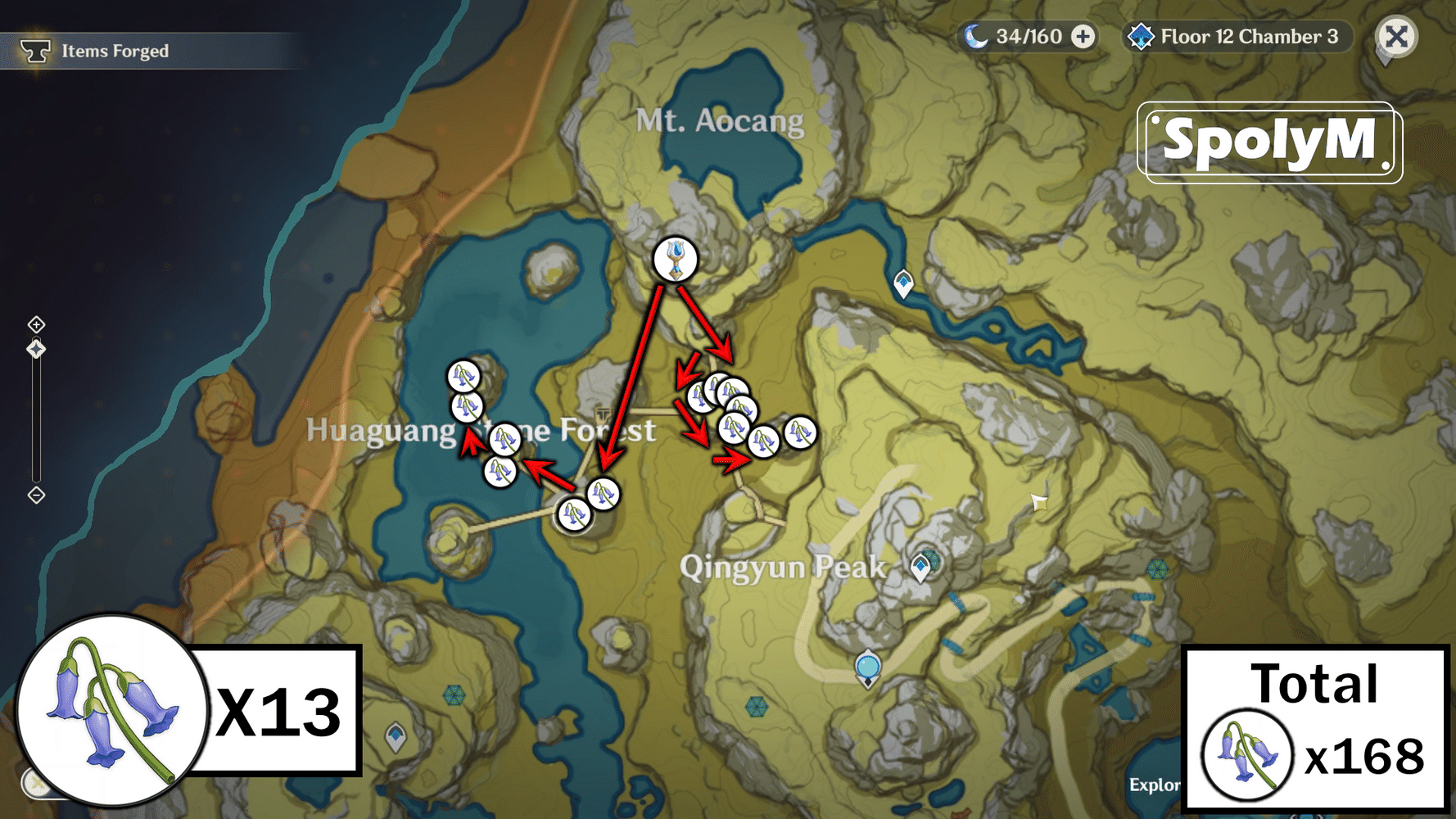 168 Violetgrass Farming Route - Easy Spots Only (Maps and Video ...