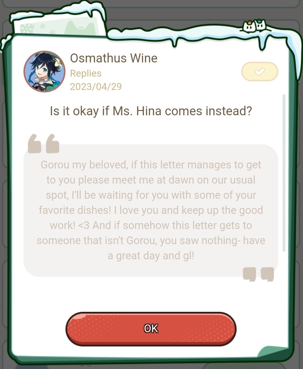 Gorou letters Archive Genshin Impact | HoYoLAB