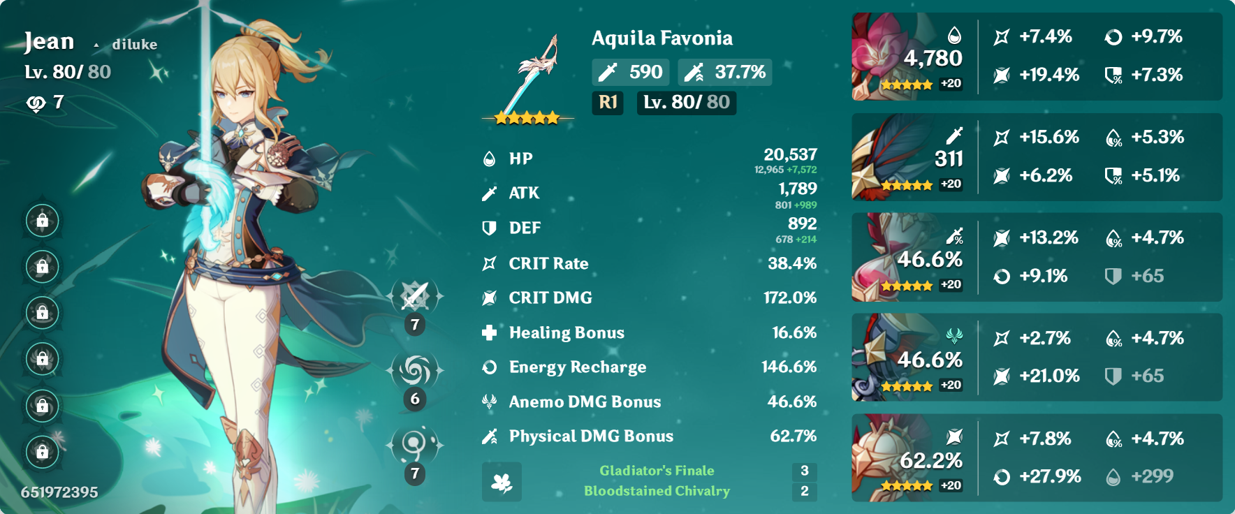 Rate my Jean build Genshin Impact | HoYoLAB